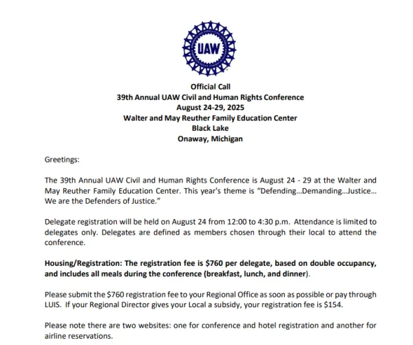 39th Annual UAW Civil and Human Rights Conference | UAW Region 9